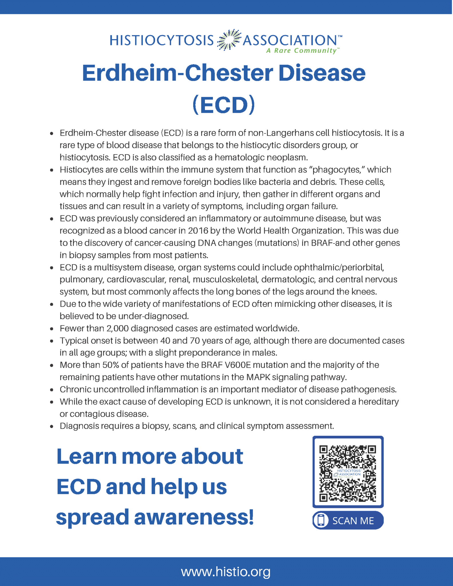 ECD Fact Sheet And QR Code | Histiocytosis Association