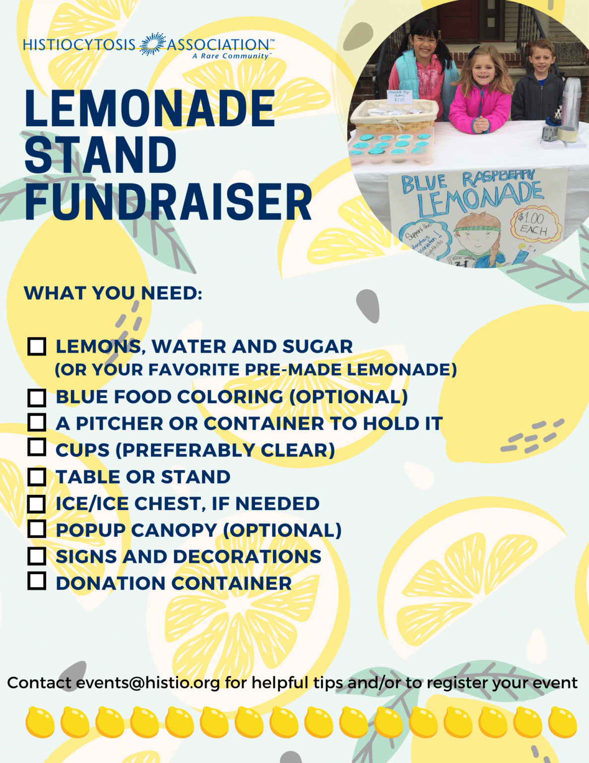 Lemonade Stand Fundraiser | Histiocytosis Association
